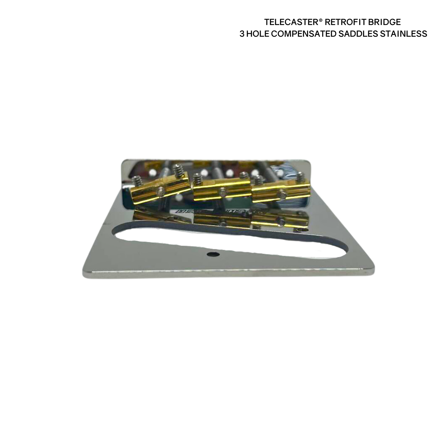 Hipshot Telecaster® Retrofit Bridge 3 HOLE COMPENSATED SADDLES STAINLE ...