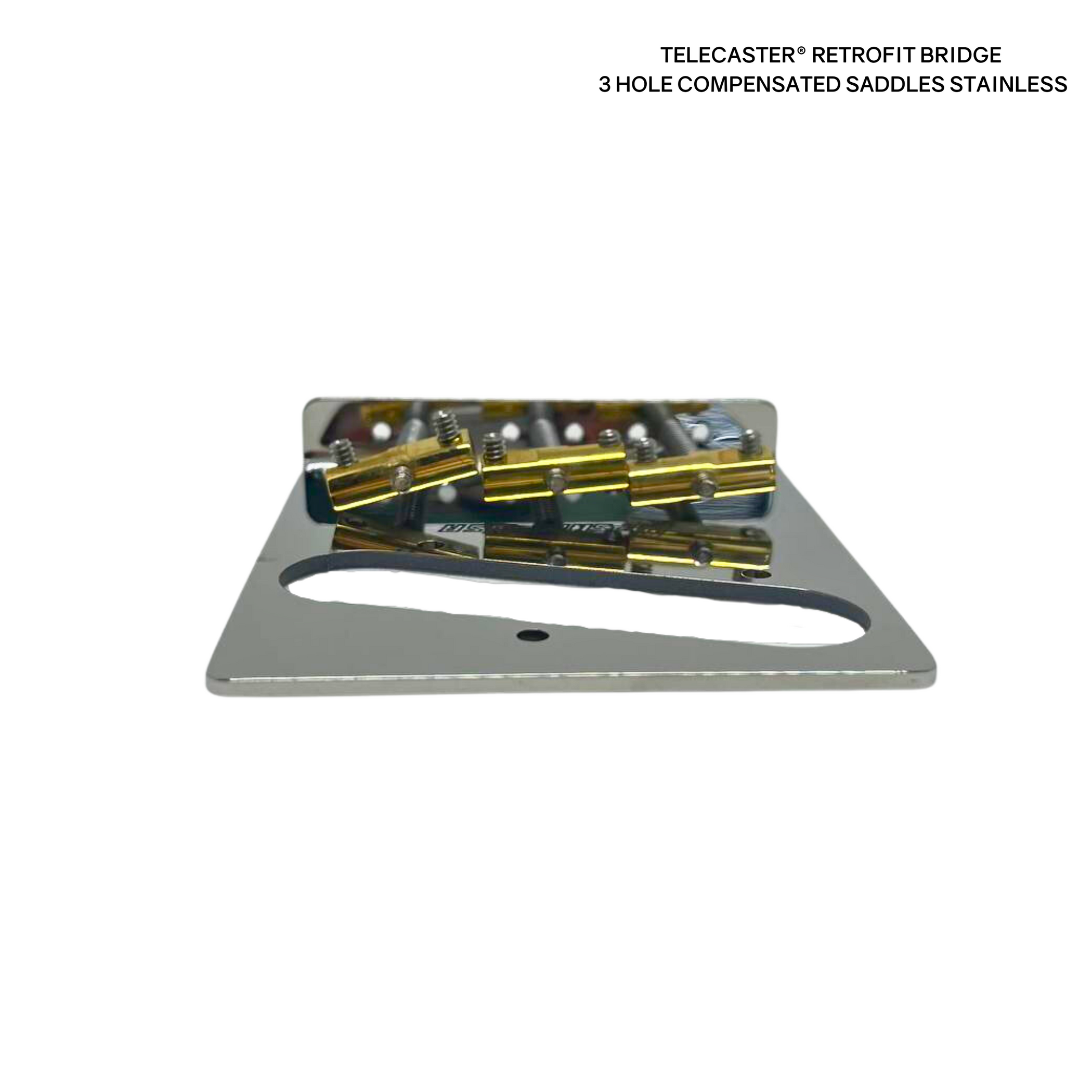 Hipshot Telecaster® Retrofit Bridge 3 HOLE COMPENSATED SADDLES STAINLE ...